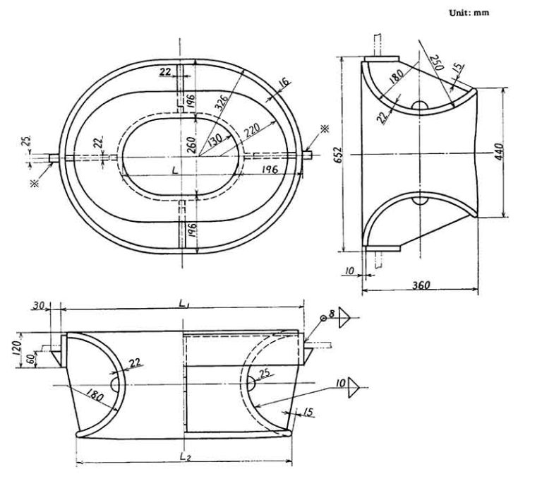 Panama Chock - JIS F2017 Type BC Bulwark Mounted - Boomarine